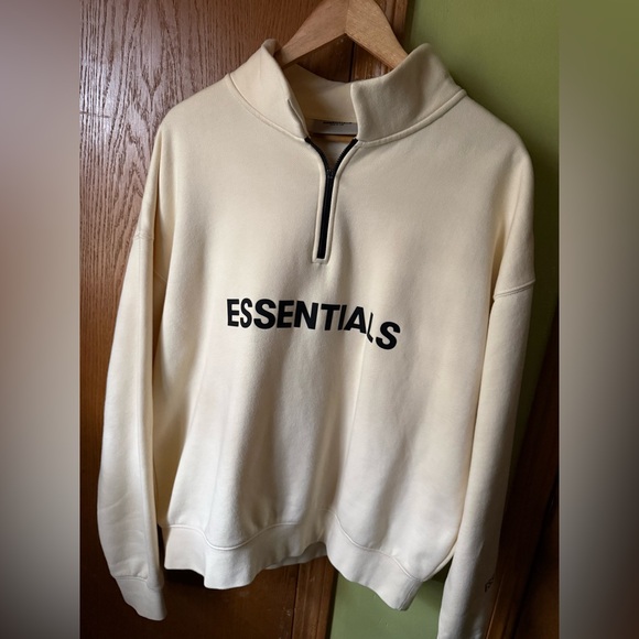 Essentials | Sweaters | Fear Of God Essentials Cream Zip Up | Poshmark